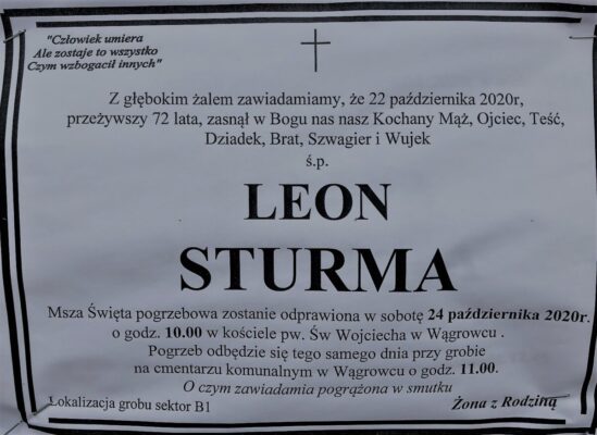 OSTATNIE POŻEGNANIE: Odeszli od nas Marek Nitka, Leon Sturma, Janusz ...