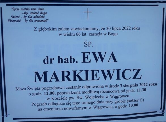 OSTATNIE POŻEGNANIE: Odeszły od nas Agata Beata Krajewska, Ewa Markiewicz, Krystyna Strugarek ...