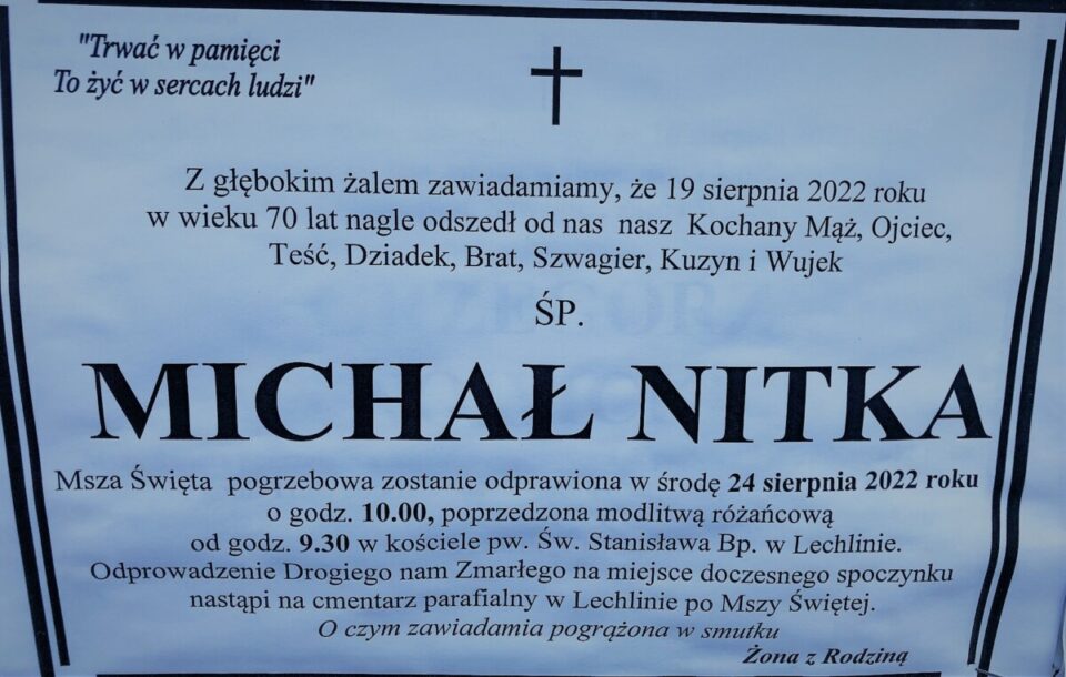 OSTATNIE POŻEGNANIE: Odeszli od nas Mieczysław Gruszka, Michał Nitka ...