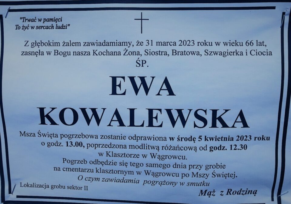 OSTATNIE POŻEGNANIE: Odeszli od nas Józef Lewandowski, Wiktoria Matecka ...