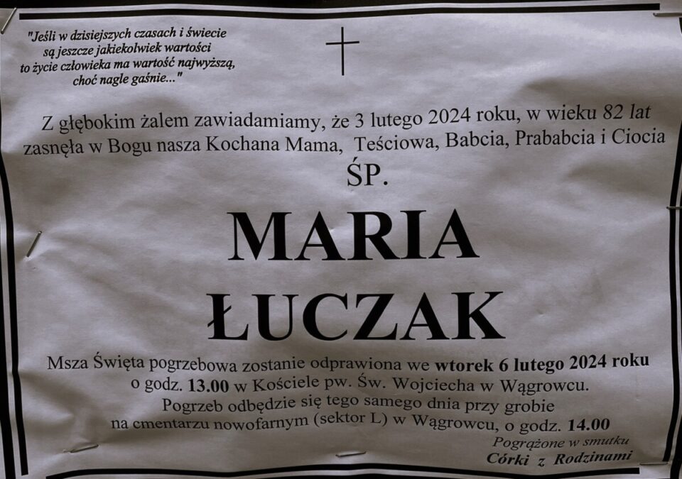 OSTATNIE POŻEGNANIE: Odeszli od nas Irena Pajączek, Franciszek Deminiak ...