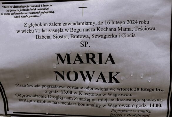 OSTATNIE POŻEGNANIE: Odeszli od nas Maria Nowak, Zbigniew Walczewski ...